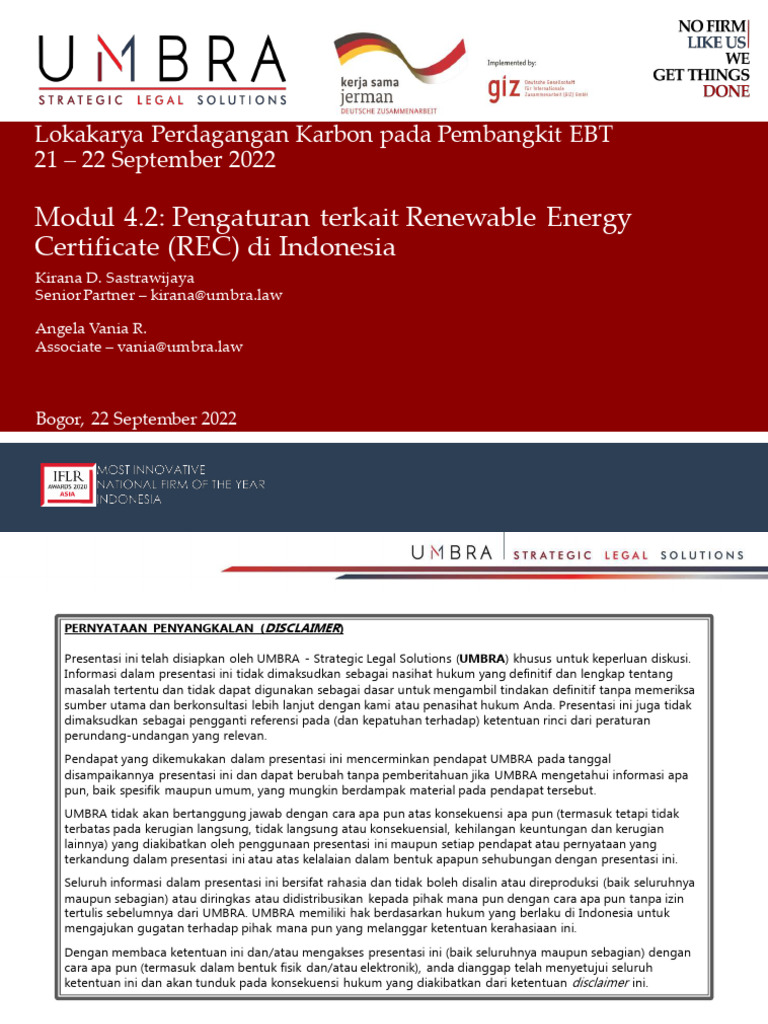 REEP2 Modul 4.2 Pengaturan REC - 190922 | PDF