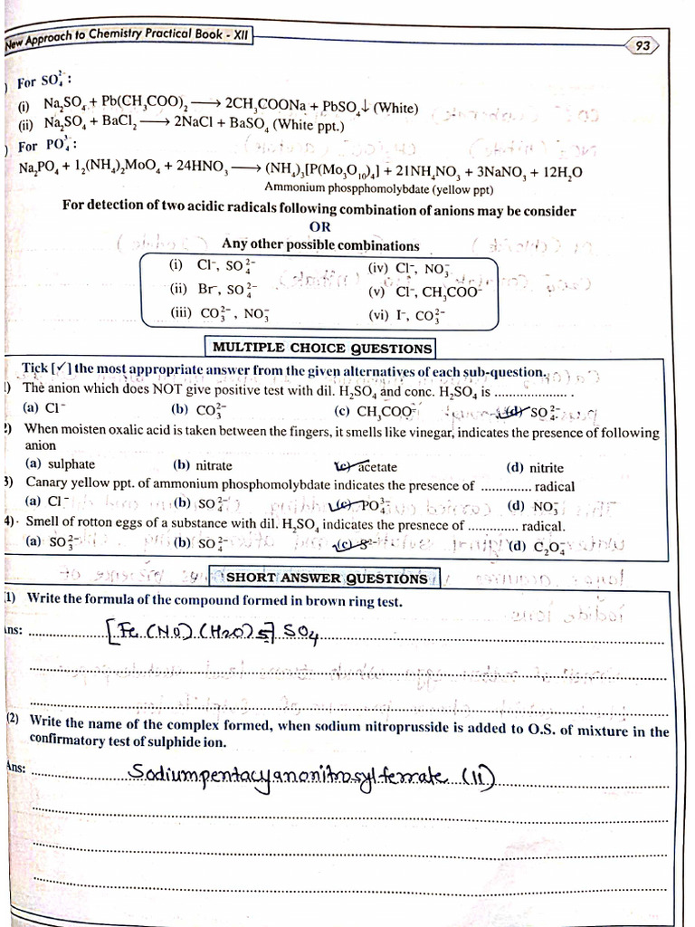 Identification of Acidic Radical | PDF