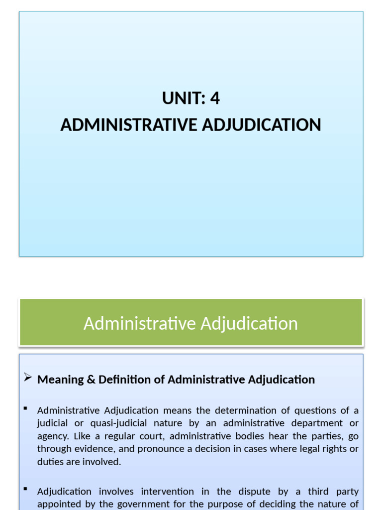 Understanding Administrative Adjudication | PDF | Tribunal | Supreme Courts