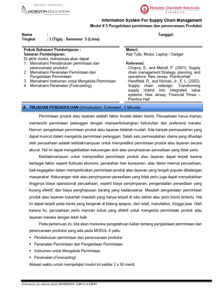 ICT047 - SAS - 05 Pengelolaan Permintaan Dan Perencanaan Produksi | PDF | Bisnis