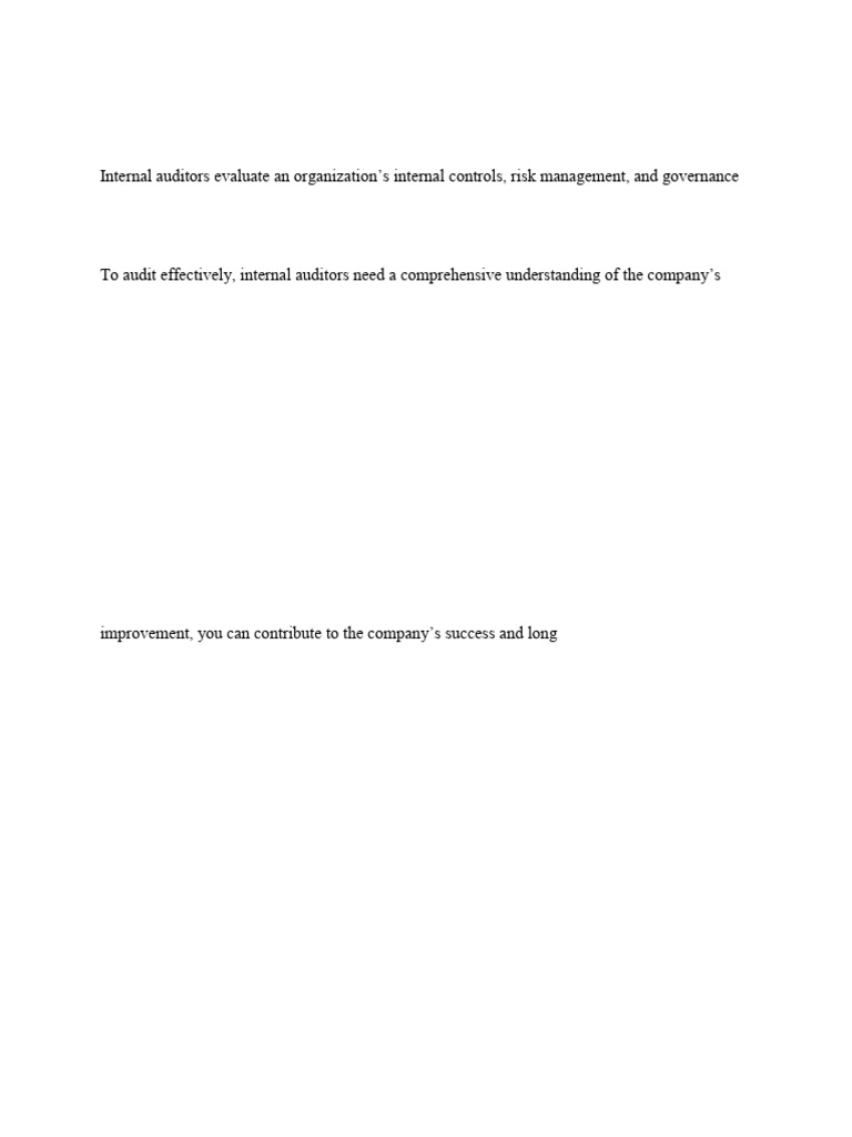 Internal Auditor Skills Guide | PDF | Business