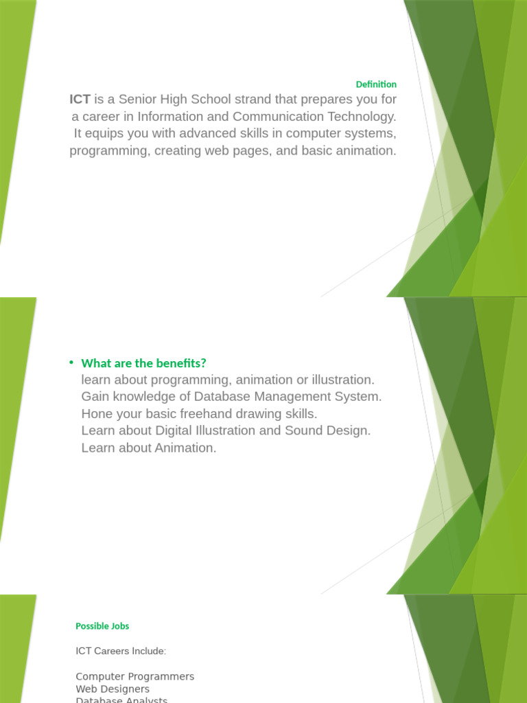 ICT Career Path for High Schoolers | PDF