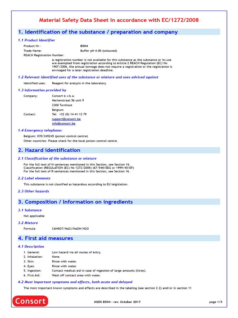 MSDS_B504 | PDF | Toxicity | Dangerous Goods