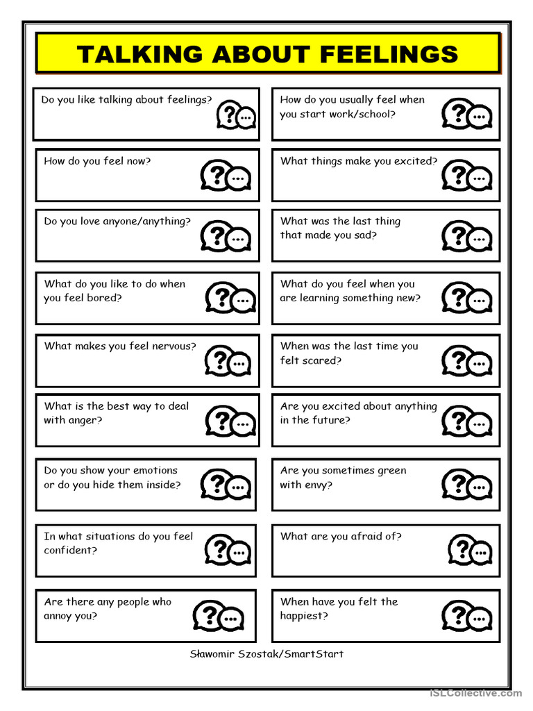Talking About Feelings: Discussion Prompts | PDF | Self-Improvement