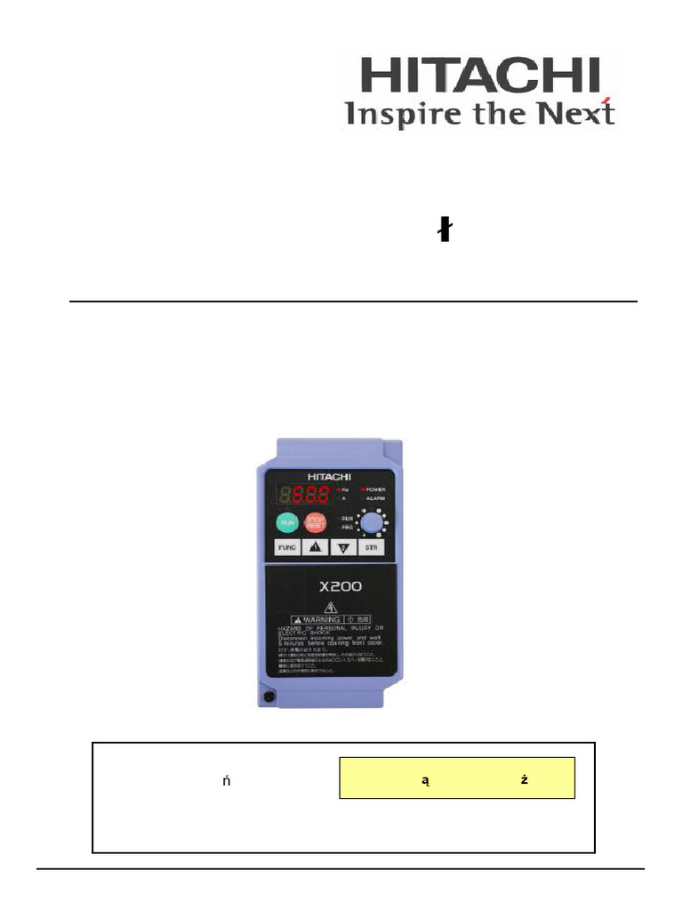 111 Falownik Hitachi X200 Instrukcja Pelna | PDF