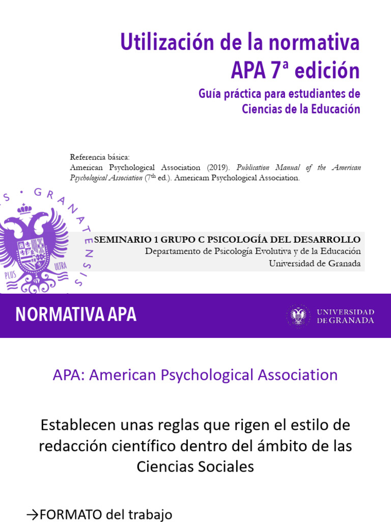 Guía Práctica de Normativa APA 7ª Edición | PDF | Estilo apa ...