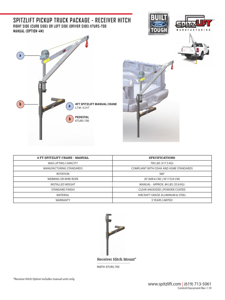 Ford Pickup Truck Receiver Hitch Cut Sheet Rev 1.19 | PDF