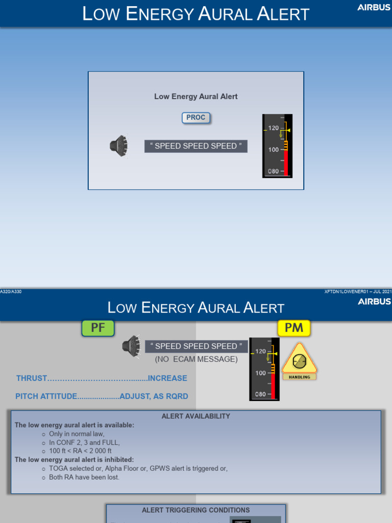 AIRBUS PDP Low Energy Aural Alert PDF | PDF