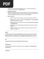 BDI Depression Scale | PDF