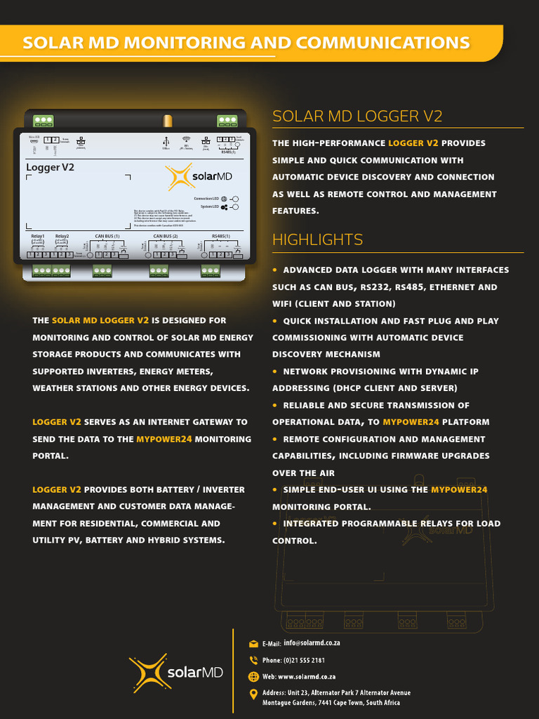 LOGGER V2 - DataSheetSolarShow | PDF | Usb | Wi Fi