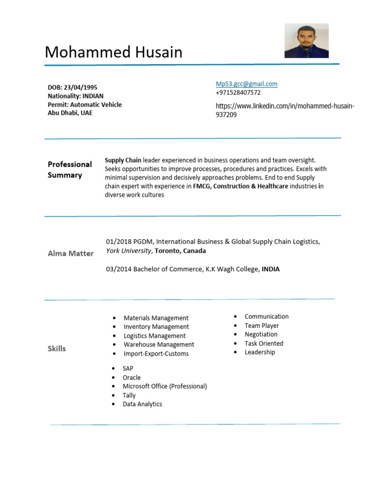 Supply Chain Leader Resume Summary | PDF | Logistics | Inventory