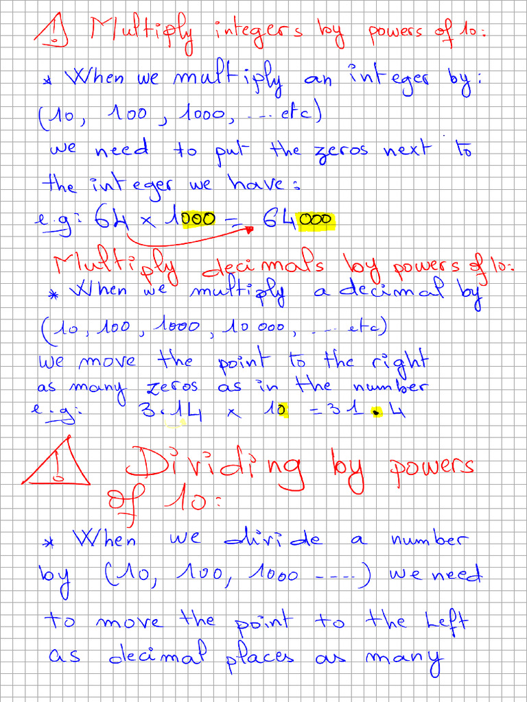 Multiplying and Dividing by Powers of 10 | PDF