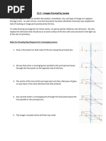 Lens Ray Diagram Practice Worksheet | PDF