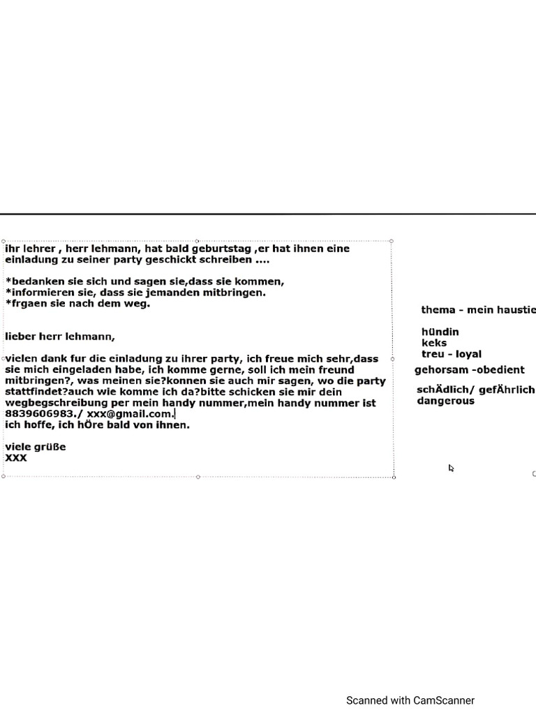 German Sms and Letter | PDF