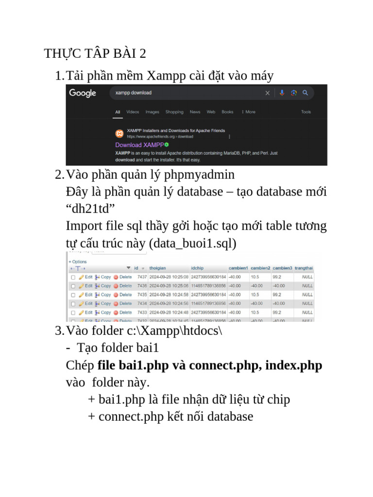 Huong Dan Thuc Tap Bai2 | PDF