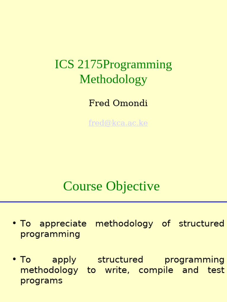 1 ICS 2175 Lecture 2 Intro To Algo To Use1 | PDF | Software | Computer Hardware