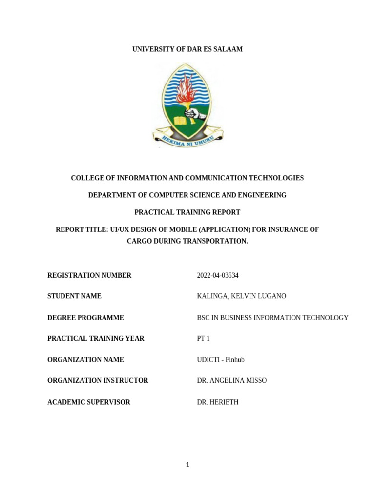 Sample of Field Training Report | PDF | Design Thinking | Mobile App