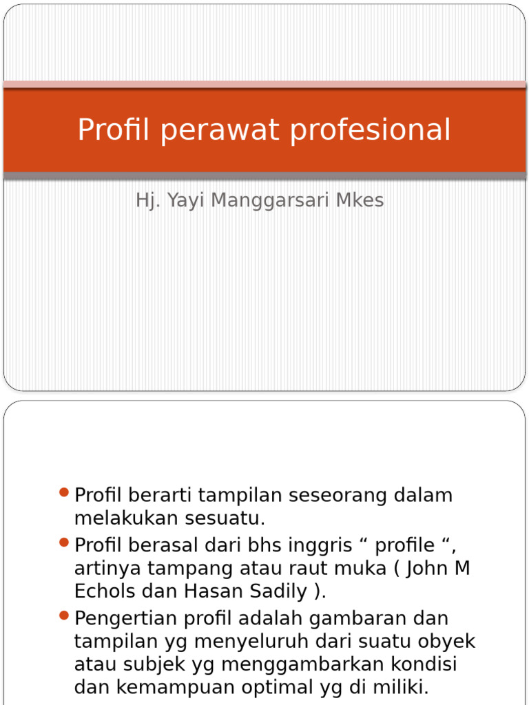 Profil Perawat Profesional | PDF | Pengembangan Diri | Kesehatan Holistik
