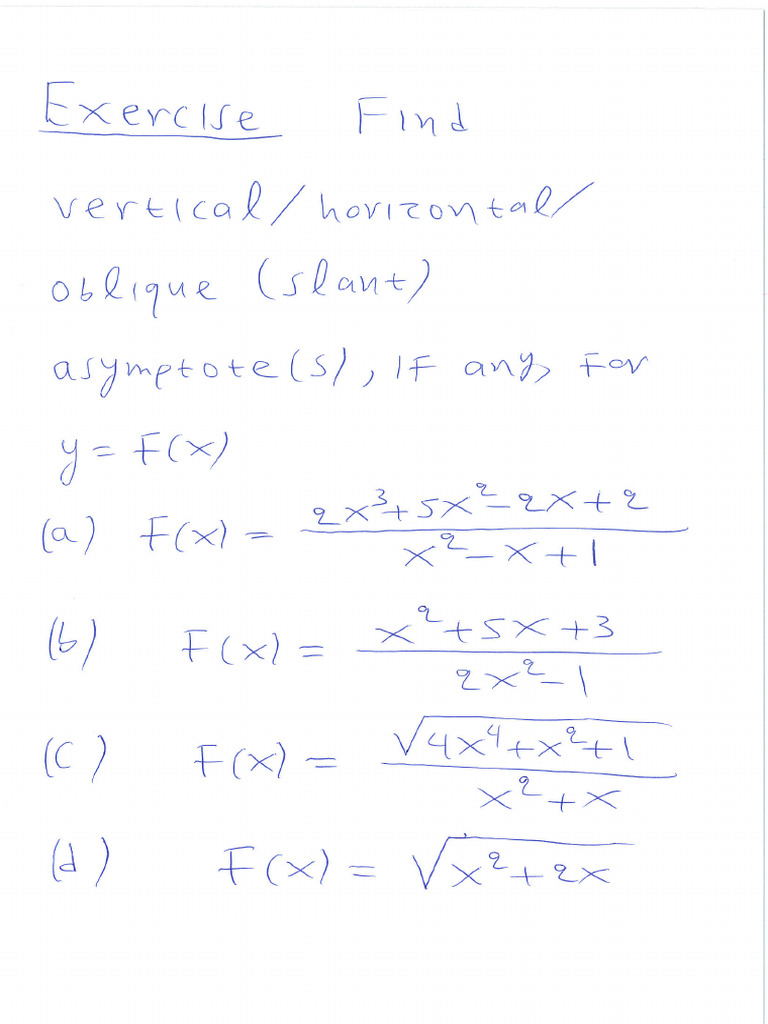 Exercises Asymptotes | PDF