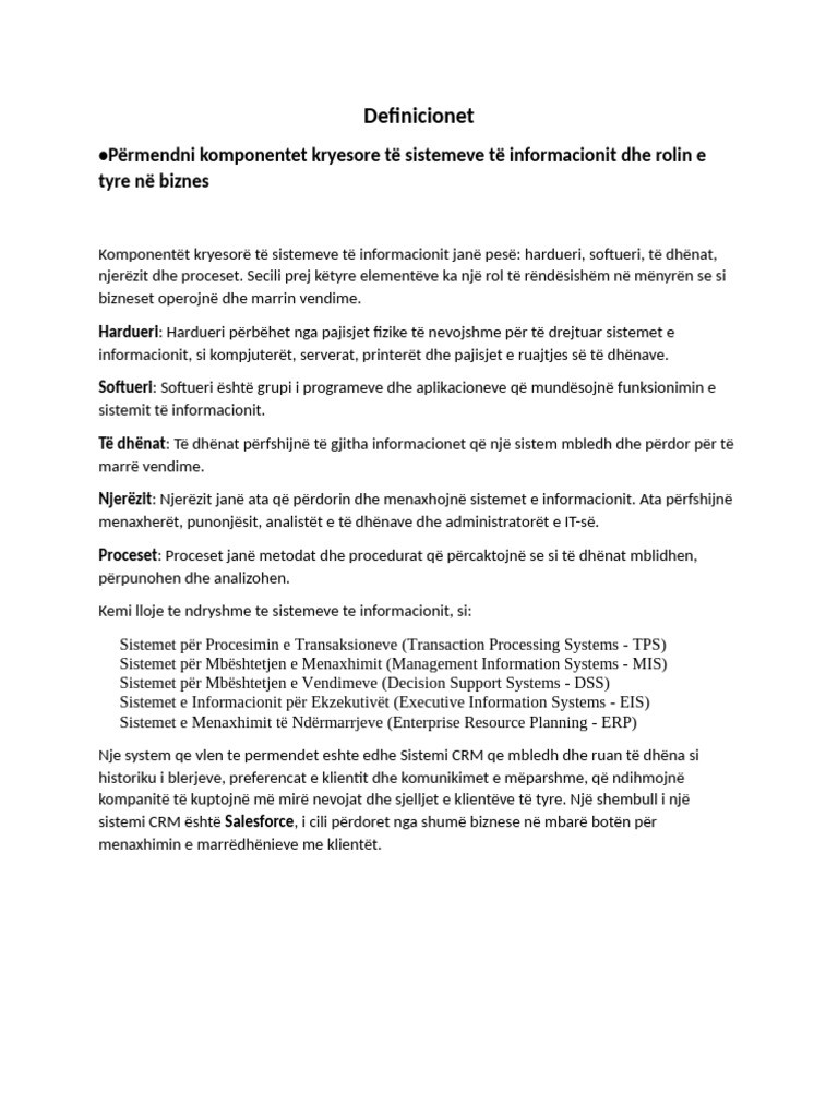 Definicionet Detyra | PDF