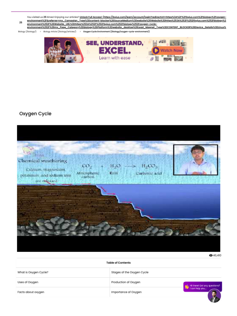 05 Oxygen Cycle - Process, Uses, Production and Facts About Oxygen ...