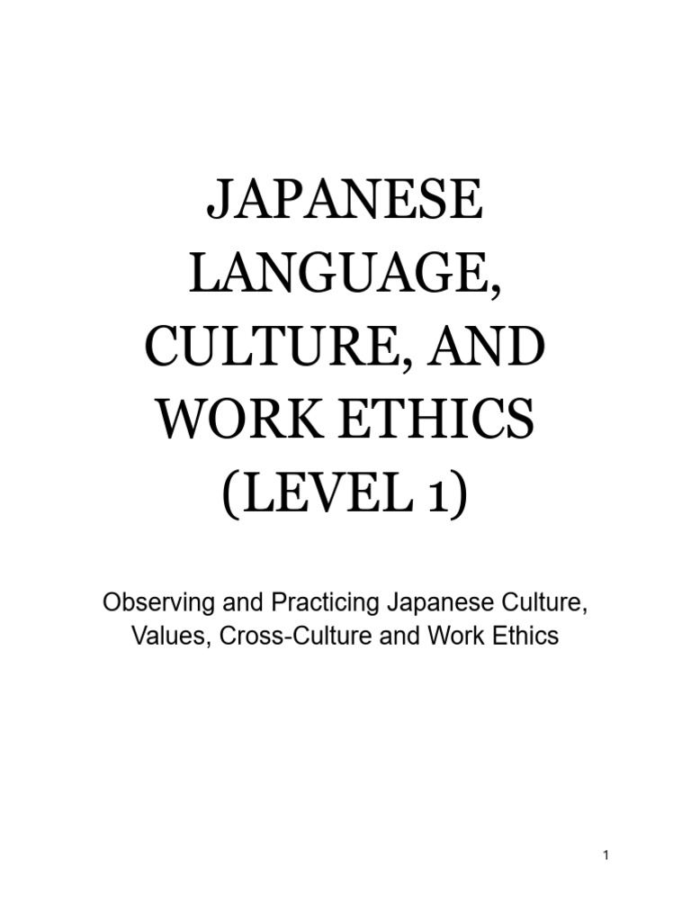 CBLM COC5 - Observing and Practicing Japanese Culture, Values, Cross ...