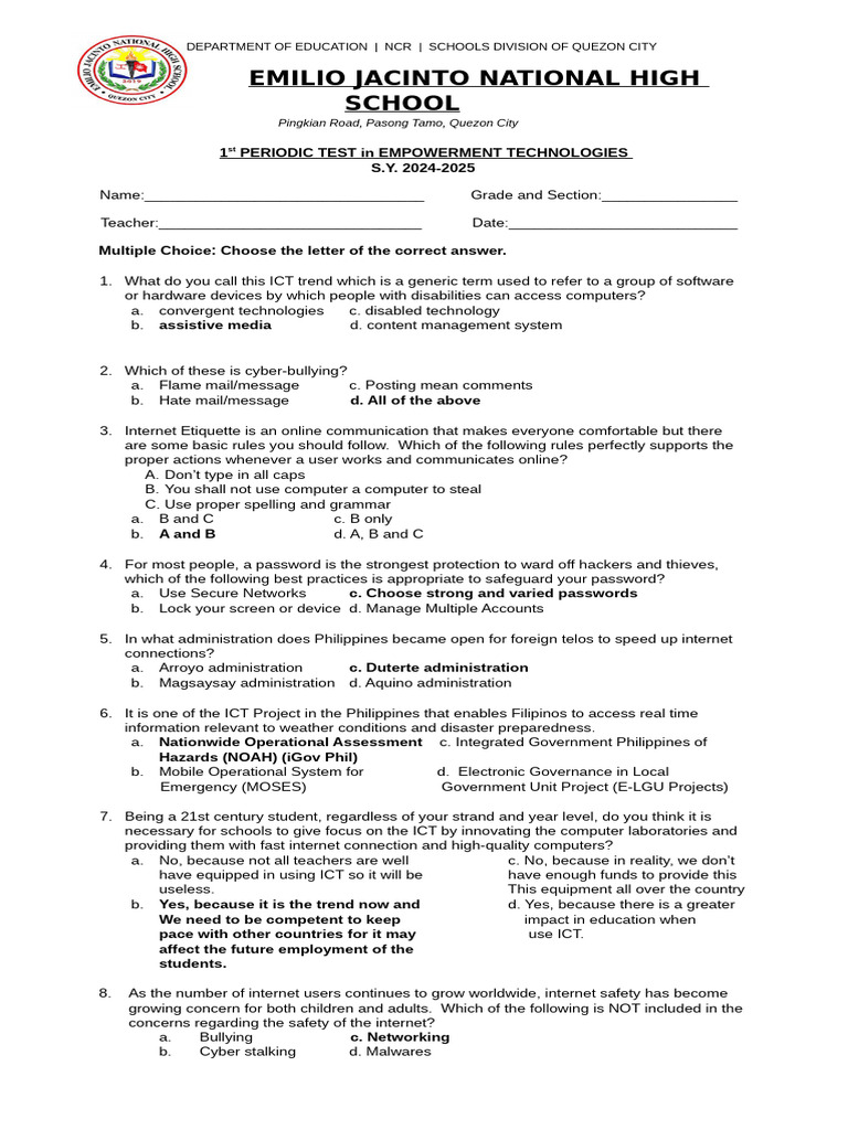 EMTECH 1st QUARTER REVISED | PDF | Computing