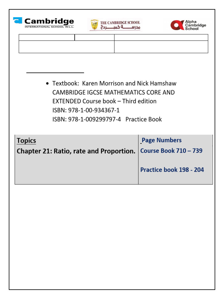 Cambridge IGCSE Math Test Resources | PDF