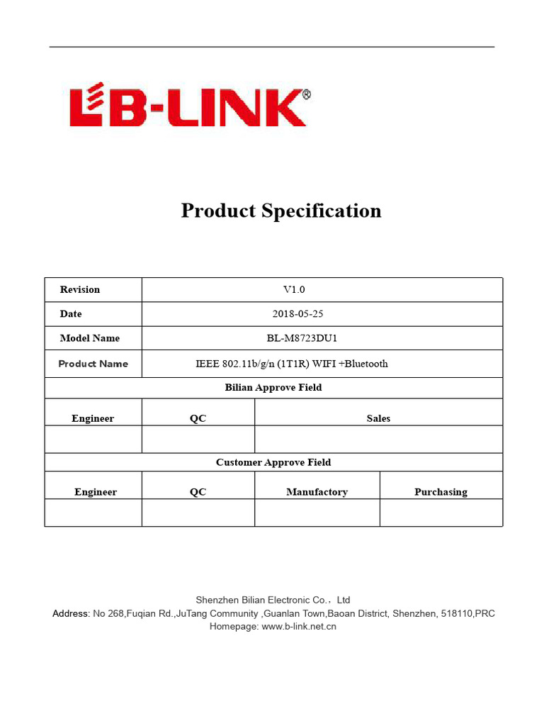 RTL8723DU Datasheet | PDF | Bluetooth | Wi Fi