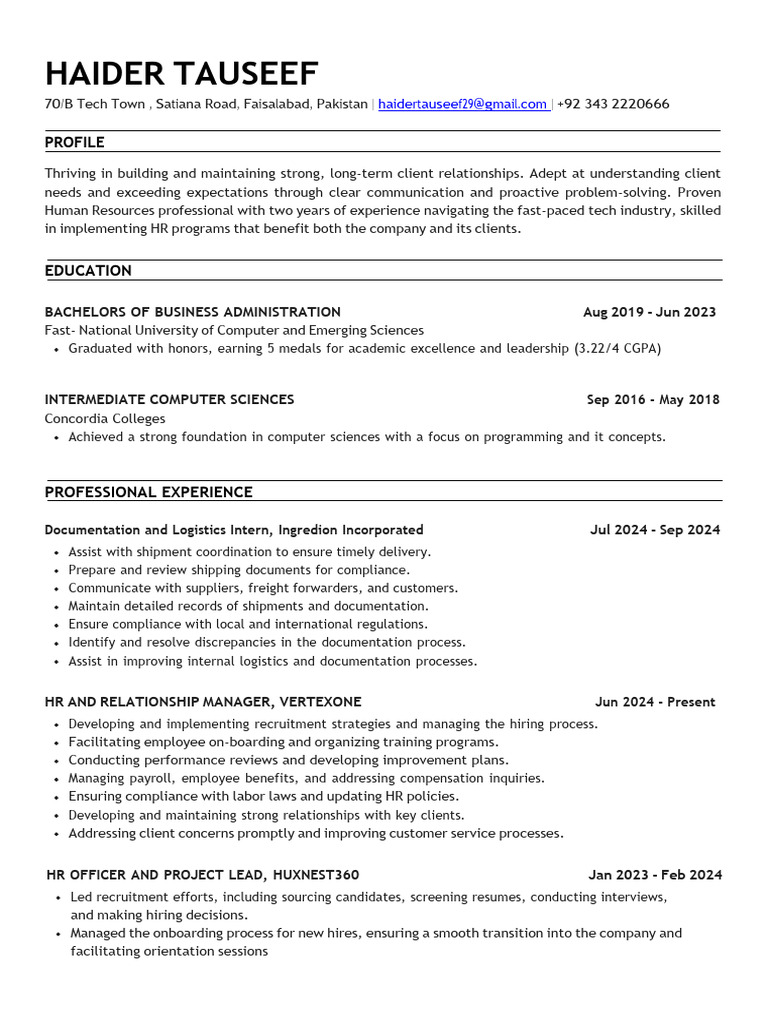 Haider Tauseef | PDF | Employment | Recruitment