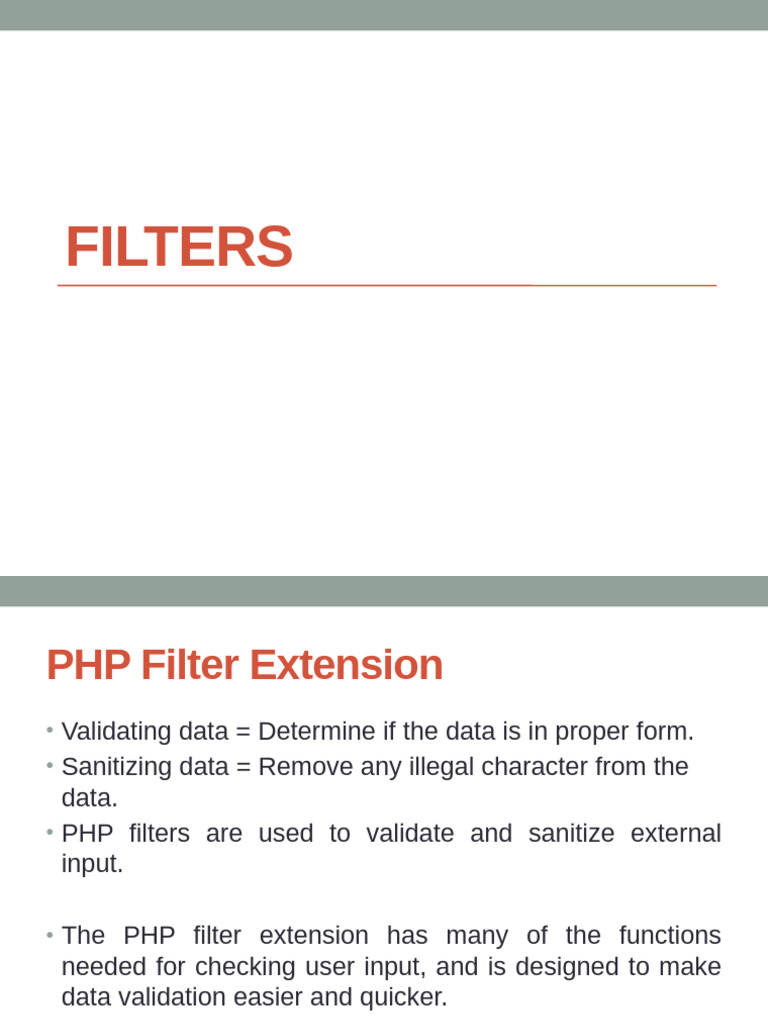 Filters | PDF | Parameter (Computer Programming) | Php