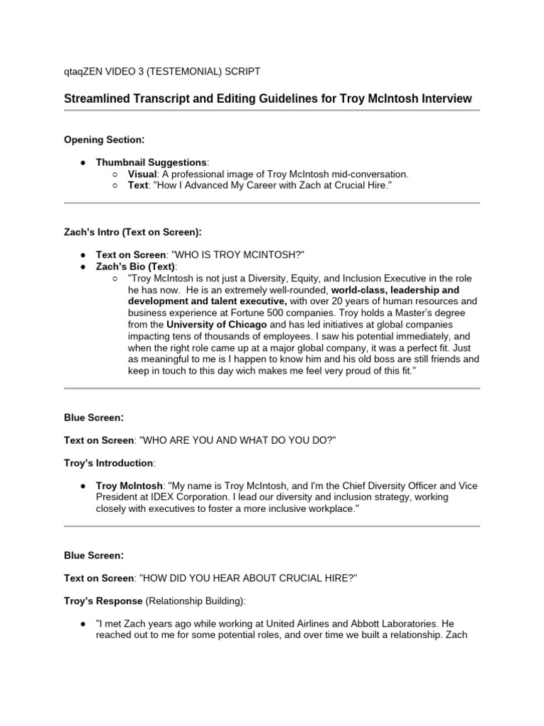 CH Troy McIntosh Interview ZEN VIDEO 3 | PDF | Social Psychology