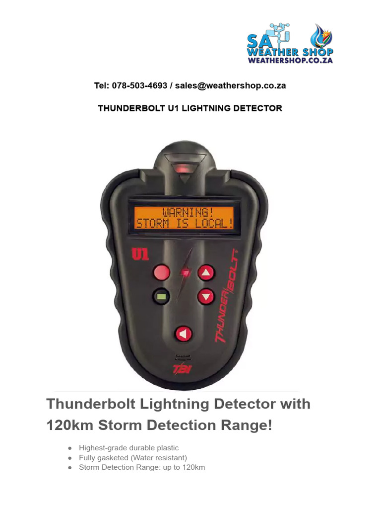 Thunderbolt U1 Spec Sheet | PDF