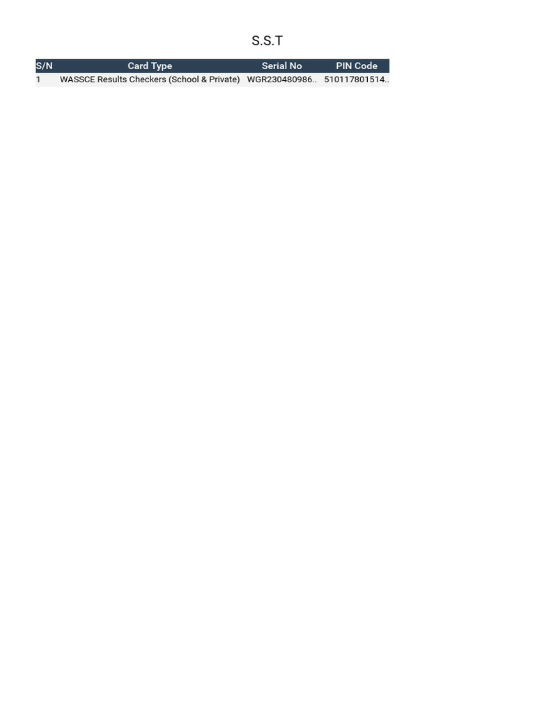 WASSCE Results Checkers Details | PDF