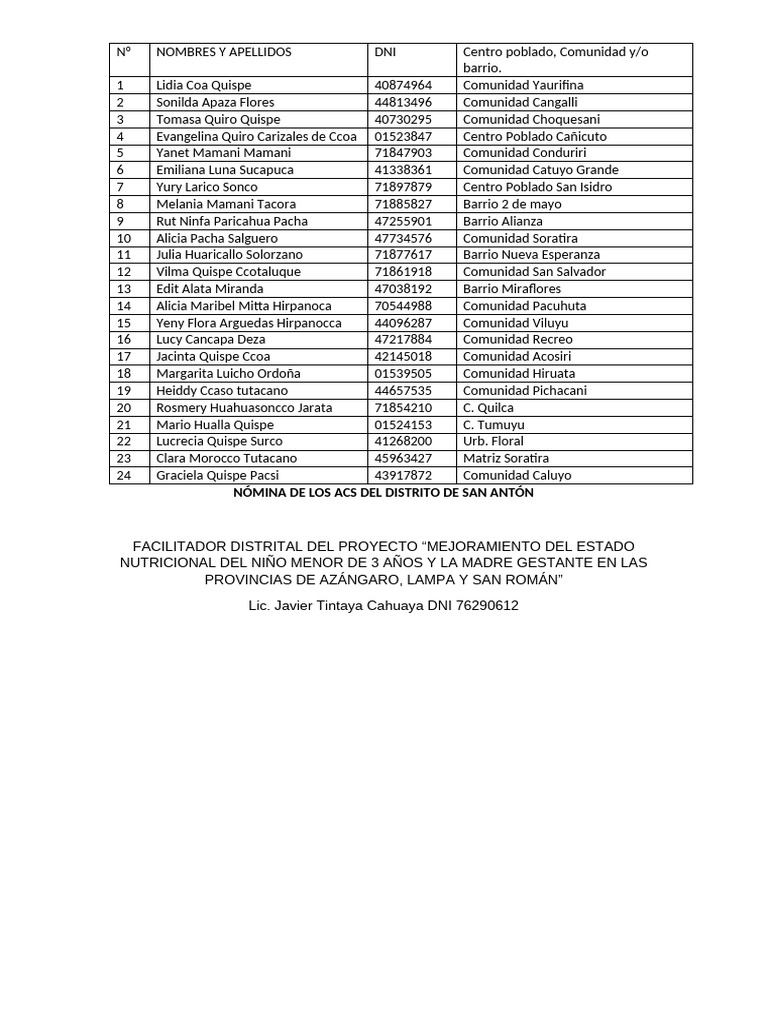 Agentes Comunitarios | PDF