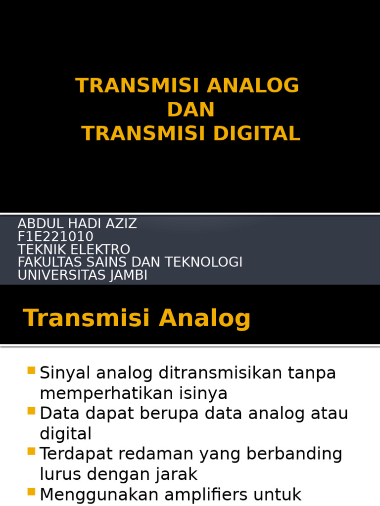 Transmisi Analog Dan Transmisi Digital - Aziz | PDF