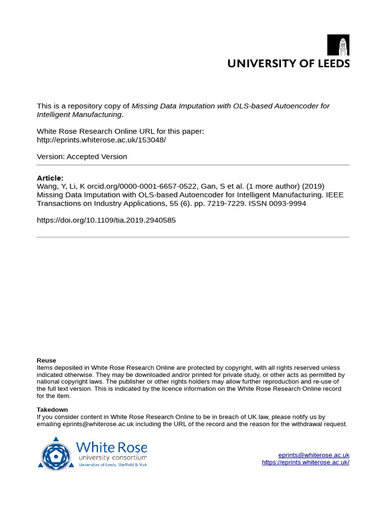 Missing Data Imputation With OLS-based Autoencoder For Intelligent ...