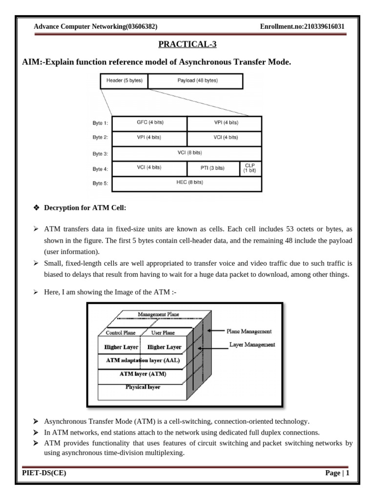 PRACTICAL-3 | PDF | Asynchronous Transfer Mode | Computer Network