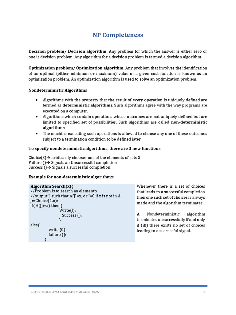 NP Completeness Lecture Notes | PDF | Mathematical Optimization ...
