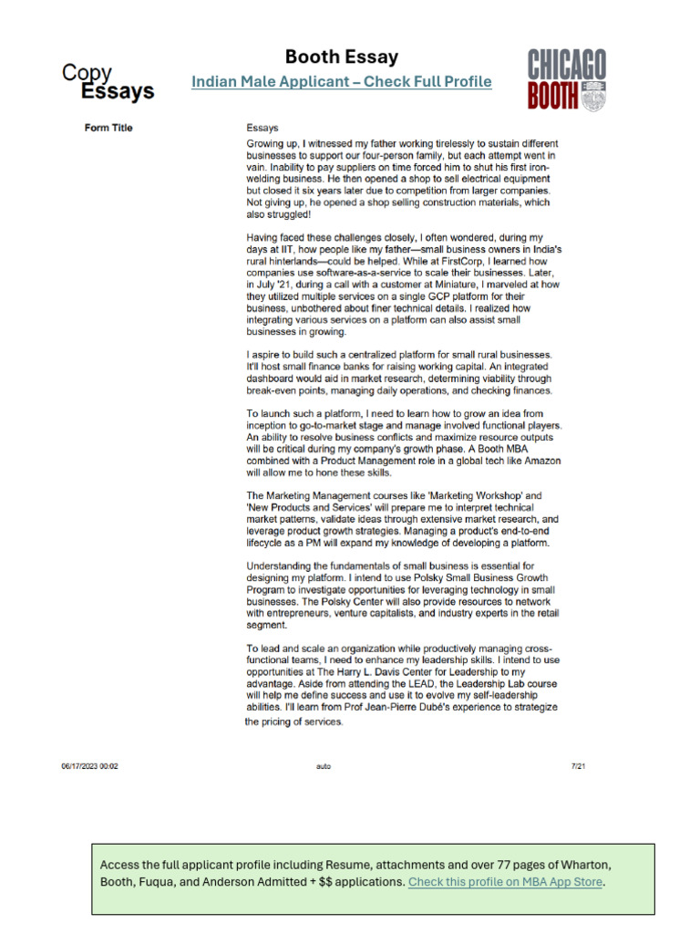 MBA Applicant Profile Insights | PDF