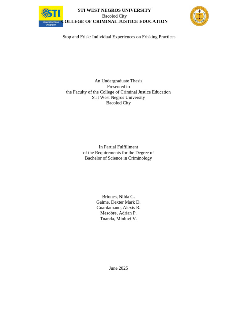 G54B-Stop-And-Frisk - Individual Experiences On Frisking Practices ...