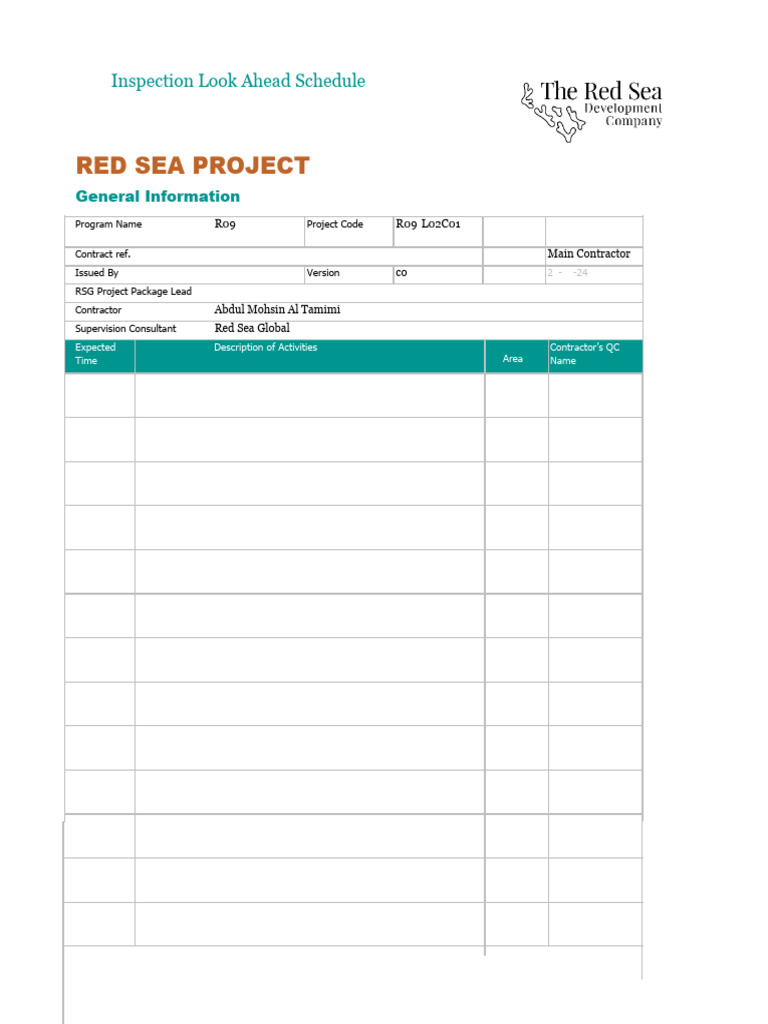 Daily Look Ahead Plan | PDF