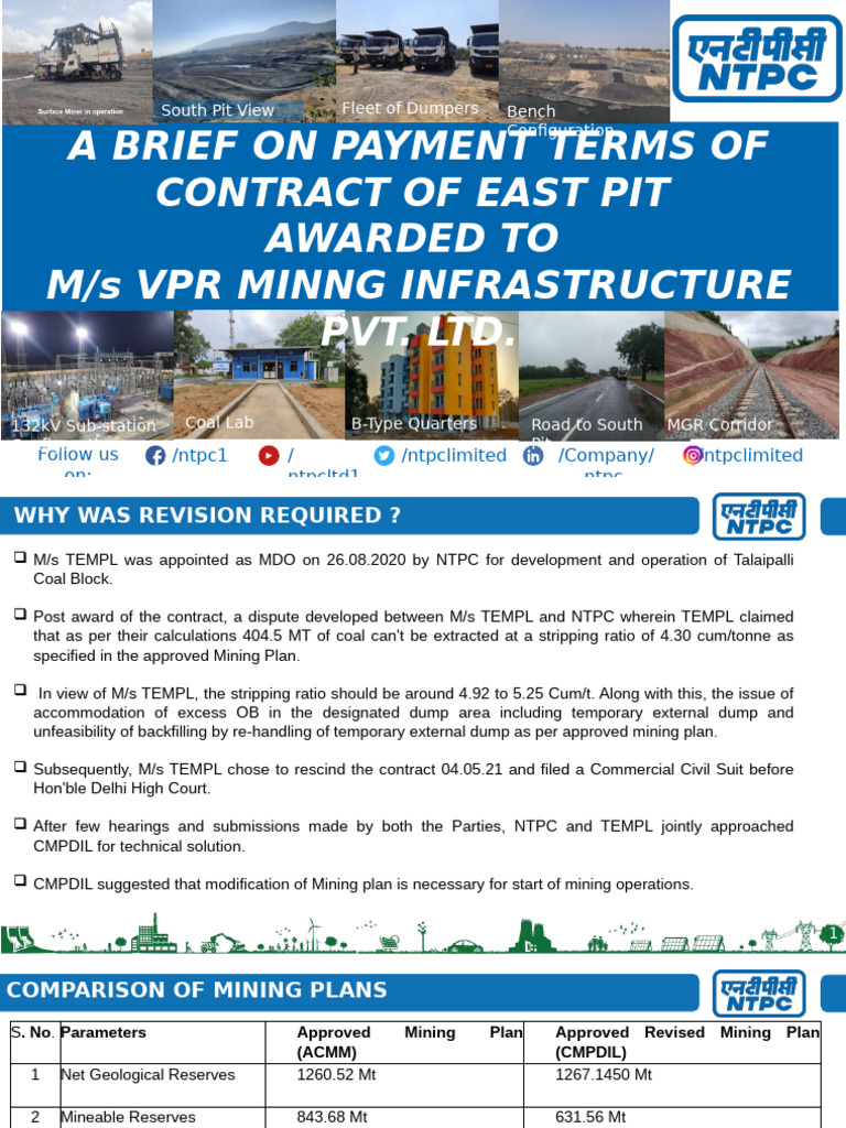 Revised Mining Plan for East Pit Contract | PDF | Coal Mining | Mining