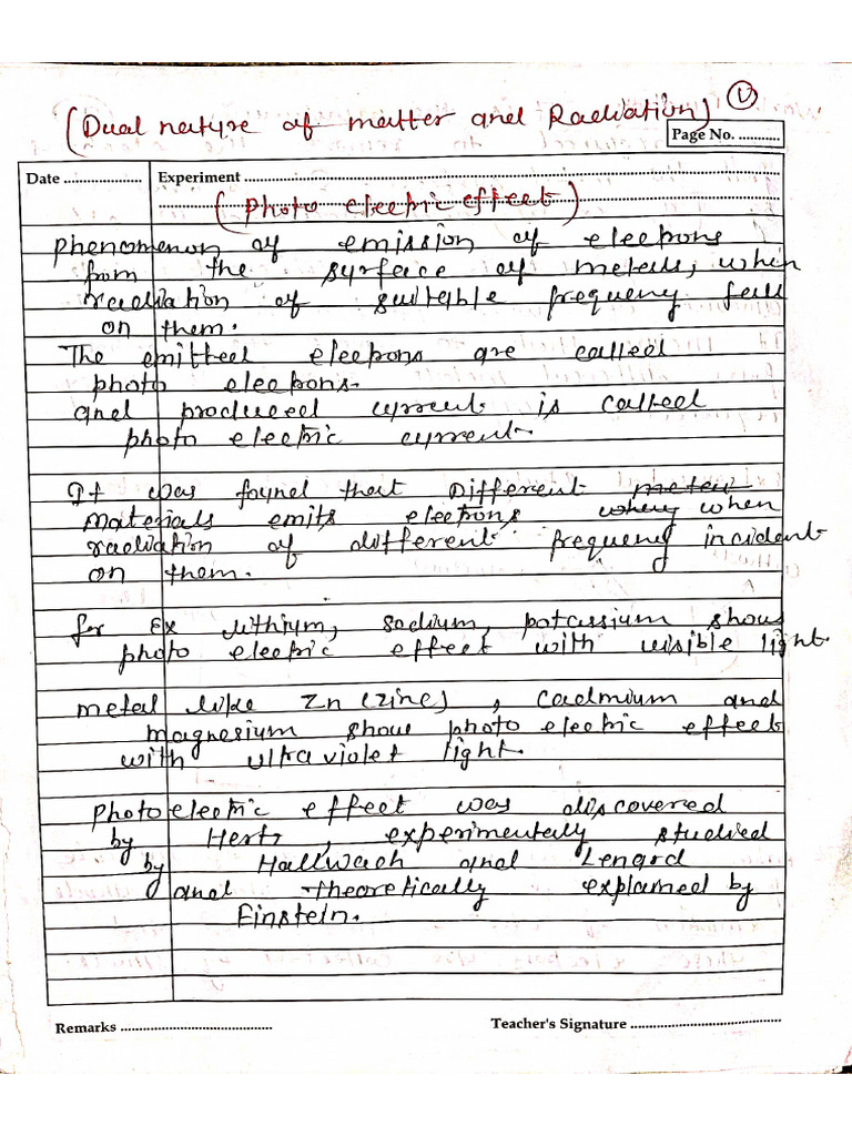 Dual Nature Class 12 Notes | PDF