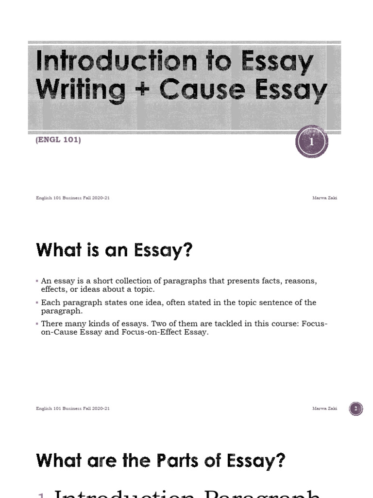 101 Writing Intro.& Cause Essay | PDF | Essays | Question