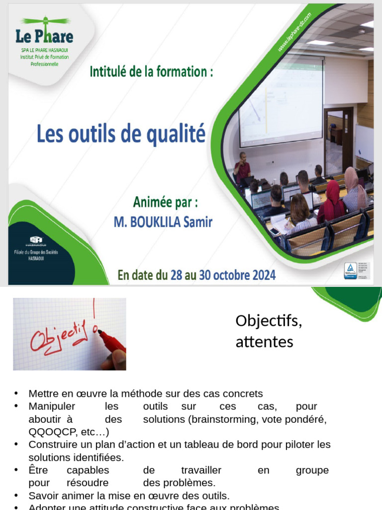Les Outils de Qualité (Support de Formation) | PDF | Réflexion