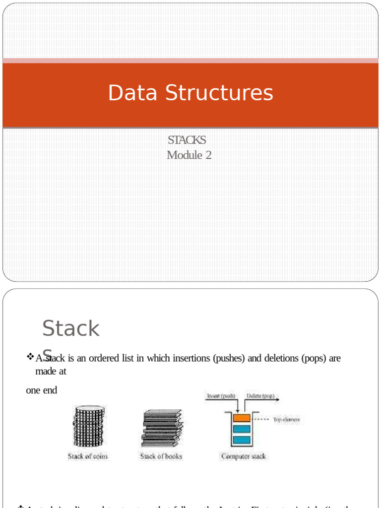 DS Module 1 - Stack Module 1 Stack notes/PPT BCS304 VTU | PDF ...