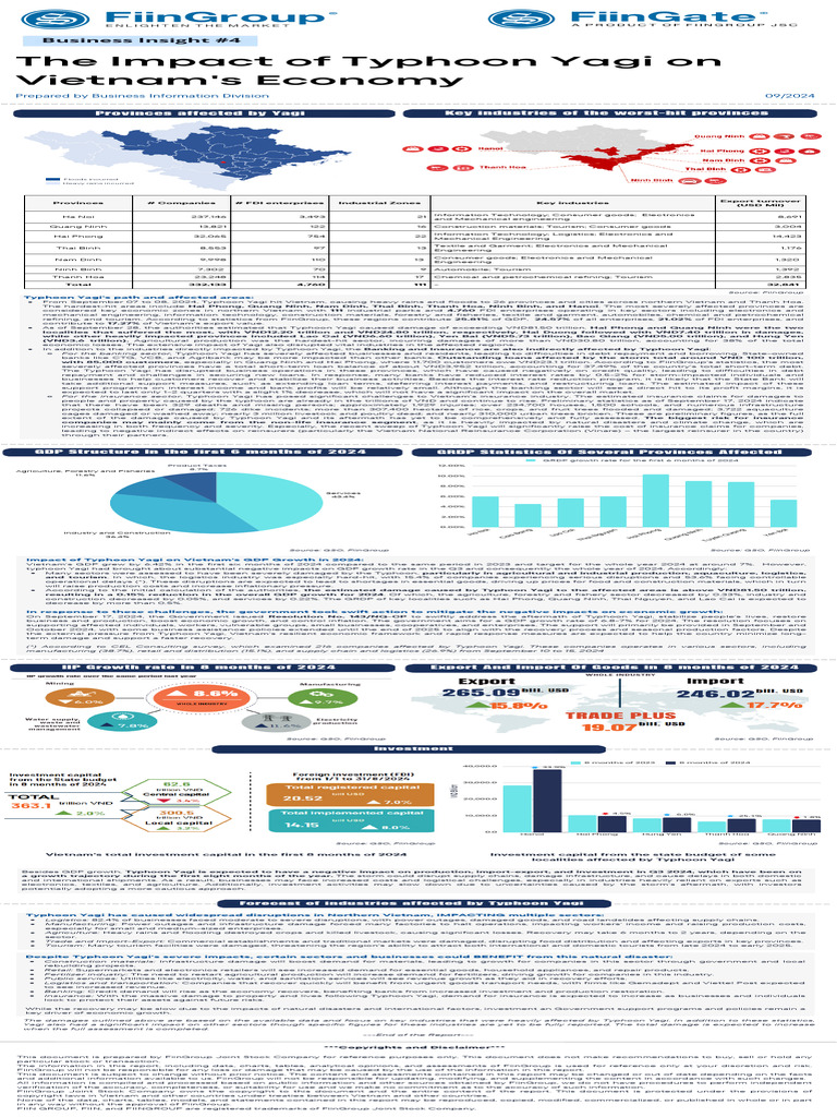 The Impact of Typhoon Yagi On Vietnam's Economy | PDF | Insurance ...