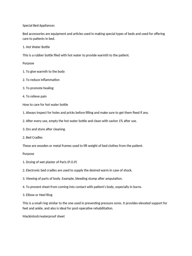 Special Bed App-WPS Office | PDF | Hygiene | Bed