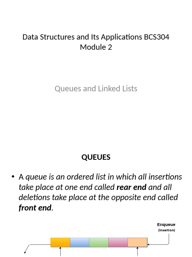 DS Module 2 NOtes /PPT BCS304 VTU | PDF | Queue (Abstract Data Type ... DS Module 2 NOtes /PPT BCS304 VTU | PDF | Queue (Abstract Data Type ...